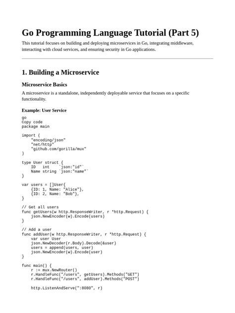 Go Programming Language Tutorial Part 5 Pdf Information