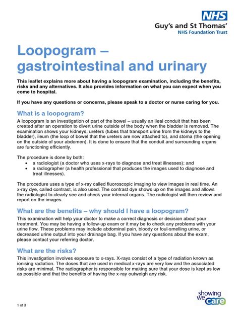 Loopogram Gastrointestinal And Urinary What Is A Loopogram Pdf Radiology X Ray