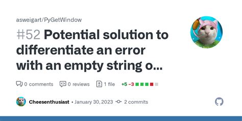 Potential Solution To Differentiate An Error With An Empty String On