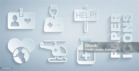 세트 구조 헬리콥터 도움말 기호 심장 세계 사랑 의학 병 및 알약 남성 의사와 자원 봉사 Id 카드 배지 아이콘 벡터 0명에 대한 스톡 벡터 아트 및 기타 이미지 Istock