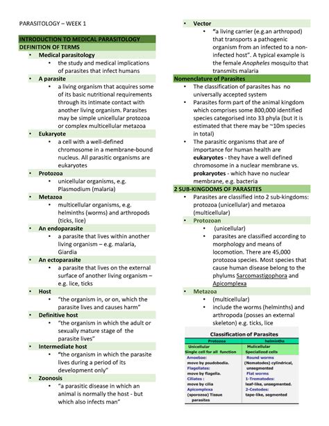 Intro To Parasitology Parasitology 3 Week 1 Introduction To Medical