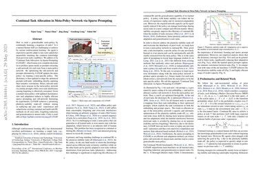 Continual Task Allocation In Meta Policy Network Via Sparse Prompting
