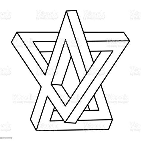 Impossible Shapes Optical Illusion Figure Unreal Geometric Object Optical Art Stock Illustration