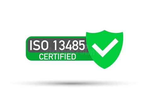 ISO 13485 Certified Badge Icon Certification Stamp Flat Design
