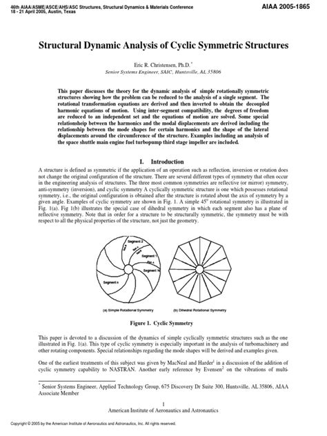 Structural Dynamic Analysis Of Cyclic Symmetric Structures Senior Systems Engineer Saic