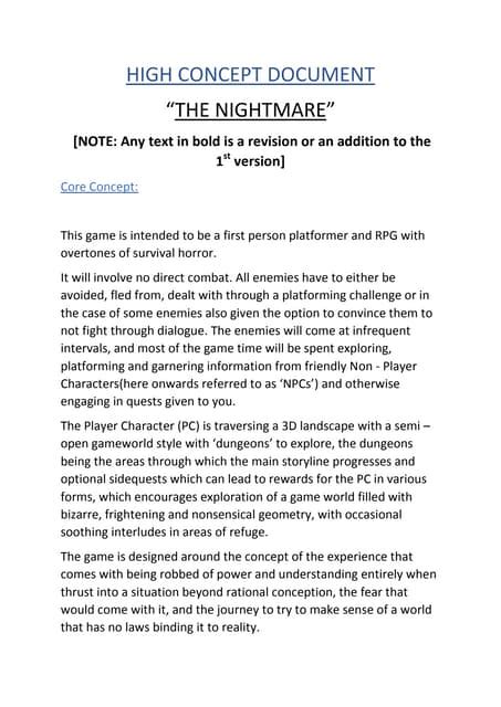 High Concept Document Doc