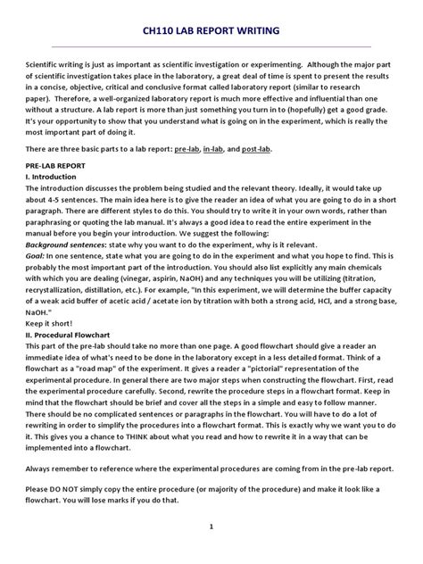 Ch110 Lab Report Writing Download Free Pdf Experiment Cartesian