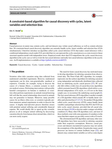 A Constraint Based Algorithm For Causal Discovery With Cycles Latent Variables And Selection Bias