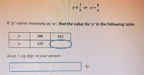 Solved Yx Or Y Xk If Y Varies Inversely As X Find Chegg Com