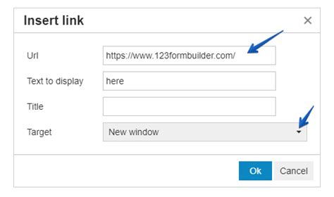 Can I Insert A Hyperlink In My Form 123formbuilder Help