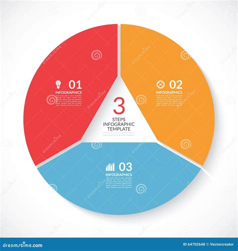 Infographic Circle Banner Vector Template With 3 Steps Parts Options