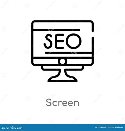 Outline Screen Vector Icon Isolated Black Simple Line Element Illustration From Search Engine