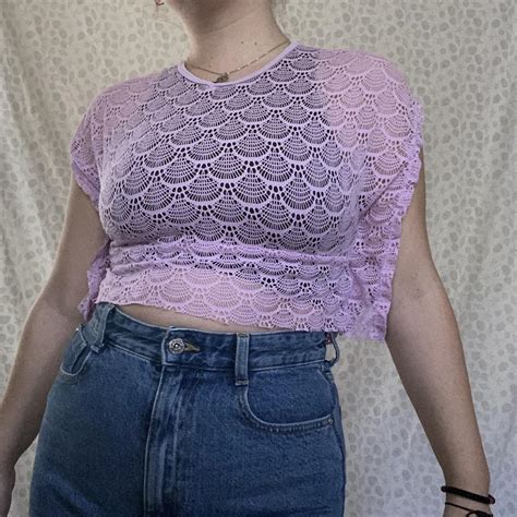 🌸pink Mesh Crop Top🌸 Such A Fun Top Ive Worn This Depop