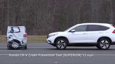 Demonstration Of Autobrake Testing For Front Crash Prevention Ratings Honda CR V AutoMotoTV