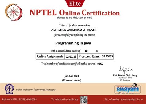 Abhishek Shirsath On Linkedin Successfully Completed The Certification In Java Programming