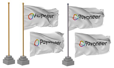 Payoneer Global Inc Flag Waving Different Style With Stand Pole Isolated 3d Rendering 32064720 Png