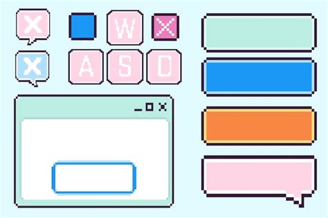 Free Vector Pixel Game Ui Elements Set