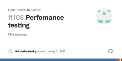 perfomance testing · issue 108 · godeltech auth service · github