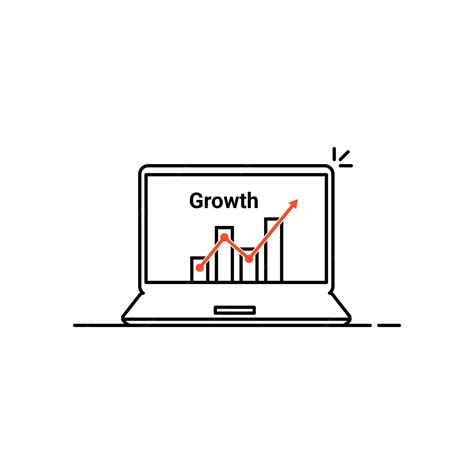 Premium Vector Statistic Graph Icon In Thin Line Laptop Flat Linear Trend Modern Graphic