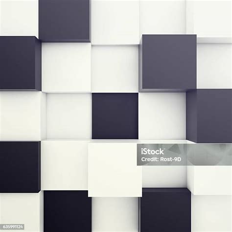 큐비칼 흰색과 검은 색 배경 3d 일러스트레이션 모자이크 처리에 대한 스톡 사진 및 기타 이미지 모자이크 처리 0명 3차원 형태 Istock