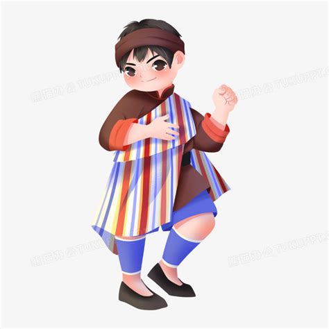 五十六个民族之独龙族男孩免抠元素PNG图片素材下载 元素PNG 熊猫办公
