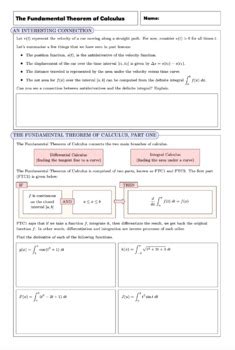 AP Calculus The Fundamental Theorem Of Calculus Complete Lesson
