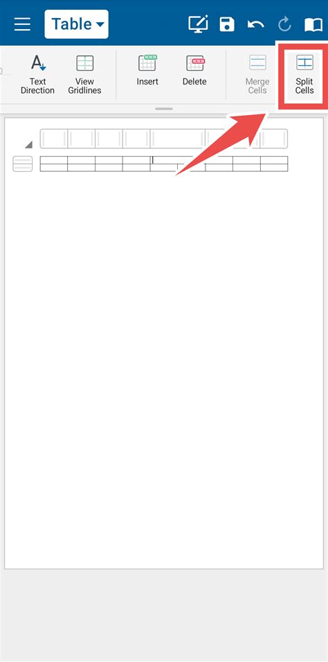 Merge Or Split Table Cells In Mobidocs Mobisystems