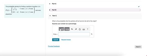 Solved The Probability Density For Finding A Particle At Chegg Com