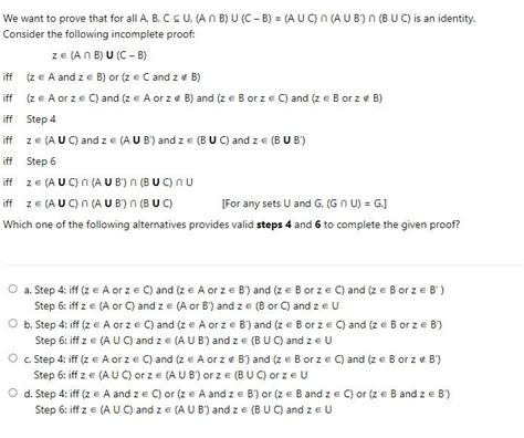 Solved We Want To Prove That For All A B C U A N B U Chegg Com