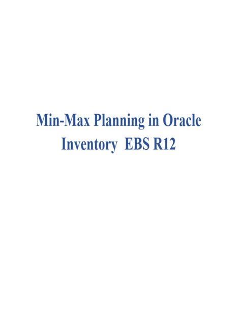 Minmax In Oracle Inv Ebs R12 Pdf