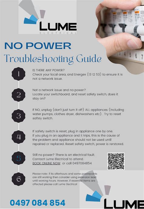 NO POWER TROUBLESHOOTING Lume Electrical
