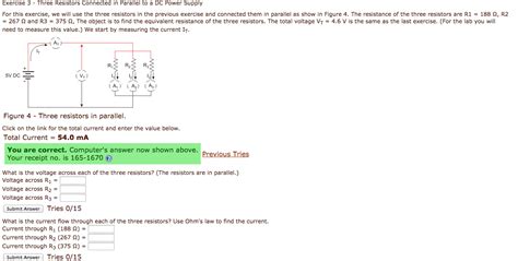 Solved Exercise Three Resistors Connected In Parallel To Chegg
