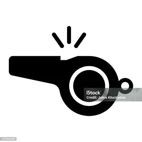 휘파람 벡터 아이콘입니다 스포츠 심판 또는 경고 신호 기호입니다 흰색 배경에 고립 된 검은 실루엣 Championship에 대한 스톡 벡터 아트 및 기타 이미지 Istock
