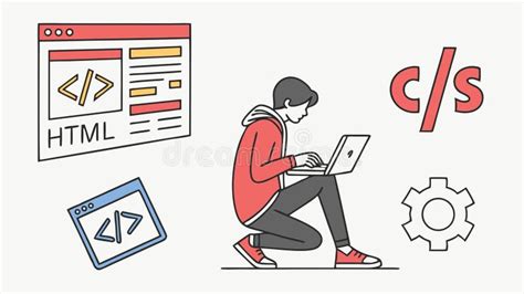 coding and programming language icons vector design generative ai stock