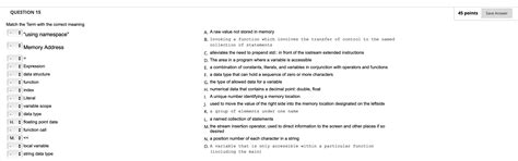 Solved Match The Term With The Correct Meaning Using Chegg