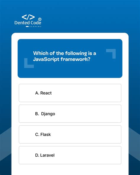 Techquiz Dentedcode Js Framework Dented Code Academy