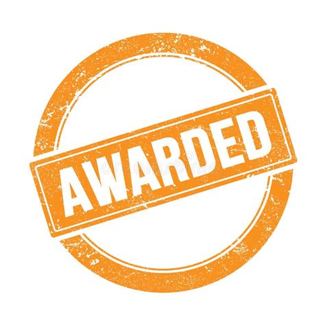 AWARDED Text On Round Simple Stamp Sign Stock Illustration