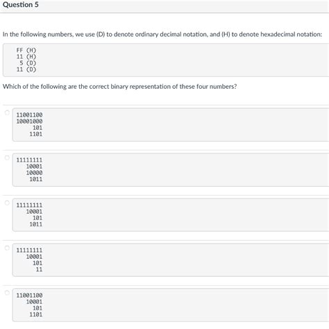Solved Question 5 In The Following Numbers We Use D To