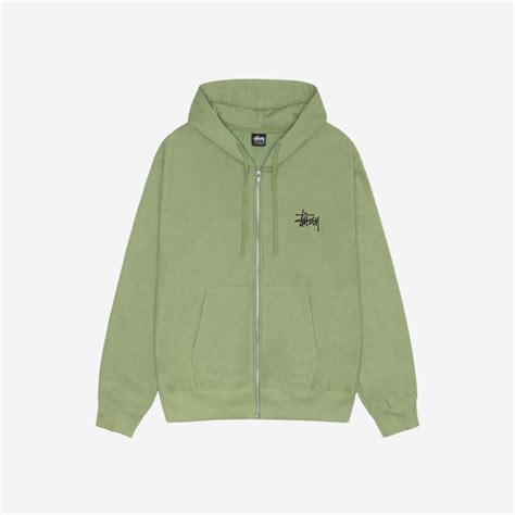 스투시 베이직 스투시 후드 집업 애쉬 헤더 2023 Stussy Kream