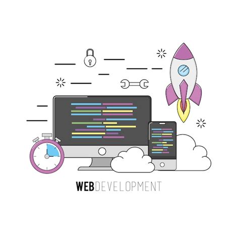 Premium Vector Computer With Code Programing Software Data