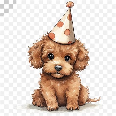 Premium Psd Cute Dog Wearing A Birthday Hat