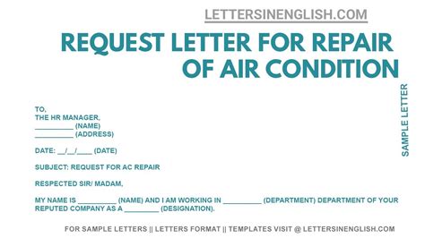 Example Of Request Letter For Repair At Tyson Bathurst Blog