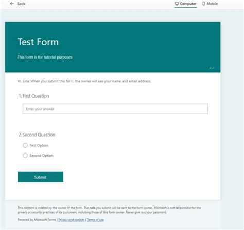 MS Forms Tutorial