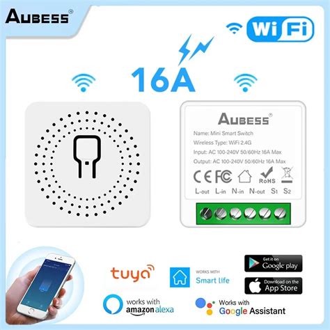 Tuya Smart WiFi Switch A Way Control Switches Mini Smart Breaker Smart Life Control Support