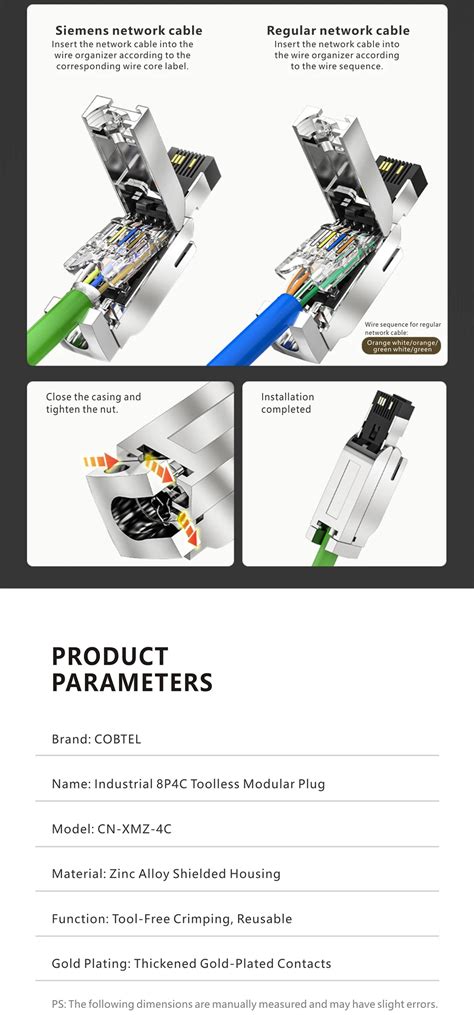 Profinet Ethercat 4 Core Ethernet Rj45 Connector For Industrial Use