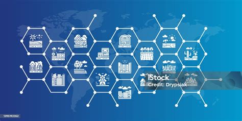 가로 편집 가능한 아이콘 디자인 그림 다리 숲 정원 화산 그래픽 웹 디자인을위한 풍차 아이콘 프로모션 배너 다이어그램에 대한 스톡 벡터 아트 및 기타 이미지 Istock