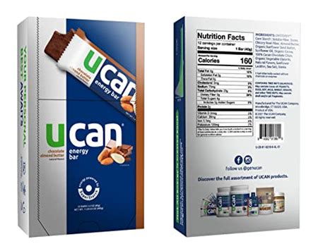 Ucan Plant Based Energy Bars Chocolate Almond Butter No Added Sugar