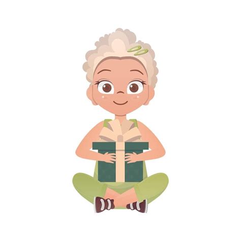Premium Vector A Happy Girl Sits In A Lotus Position And Holds A T