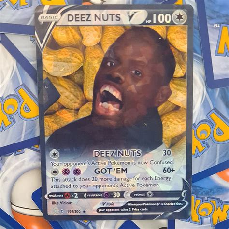 Deez Nuts Meme Pokemon Card Etsy