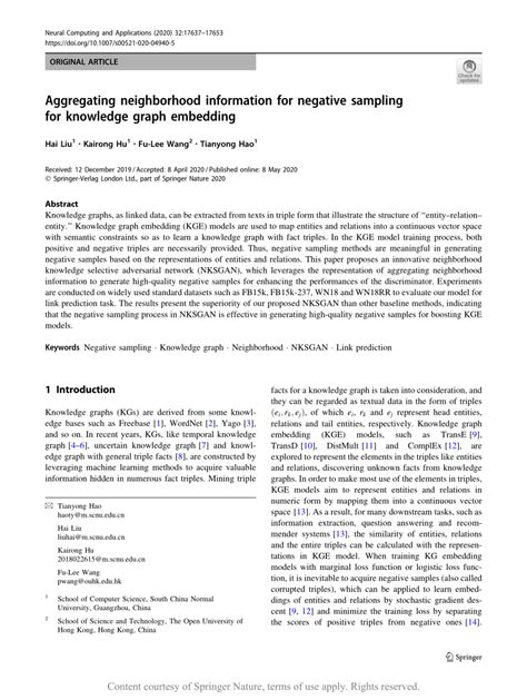 Aggregating Neighborhood Information For Negative Sampling For